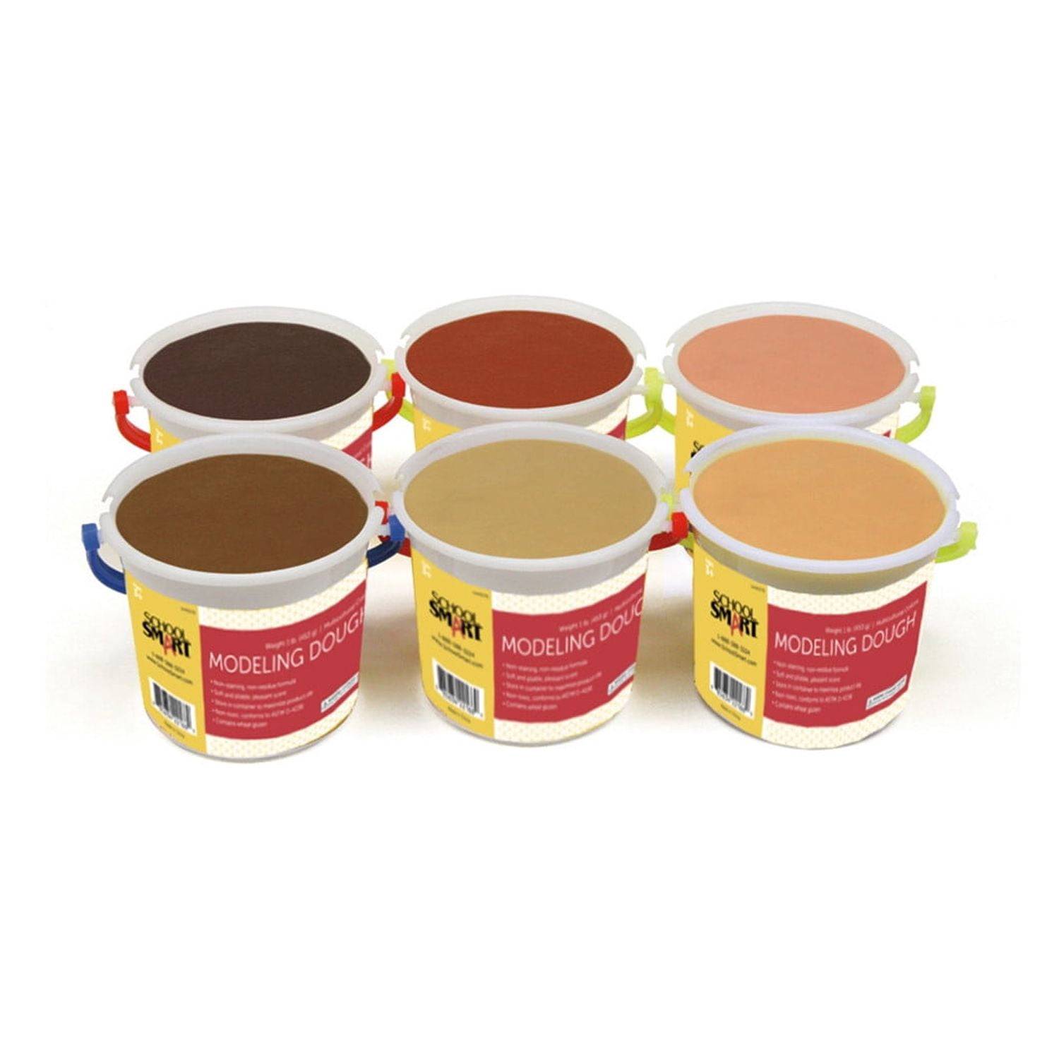 Modeling Dough Set, 1 Pound, Assorted Multicultural Colors, Set of 6 ...