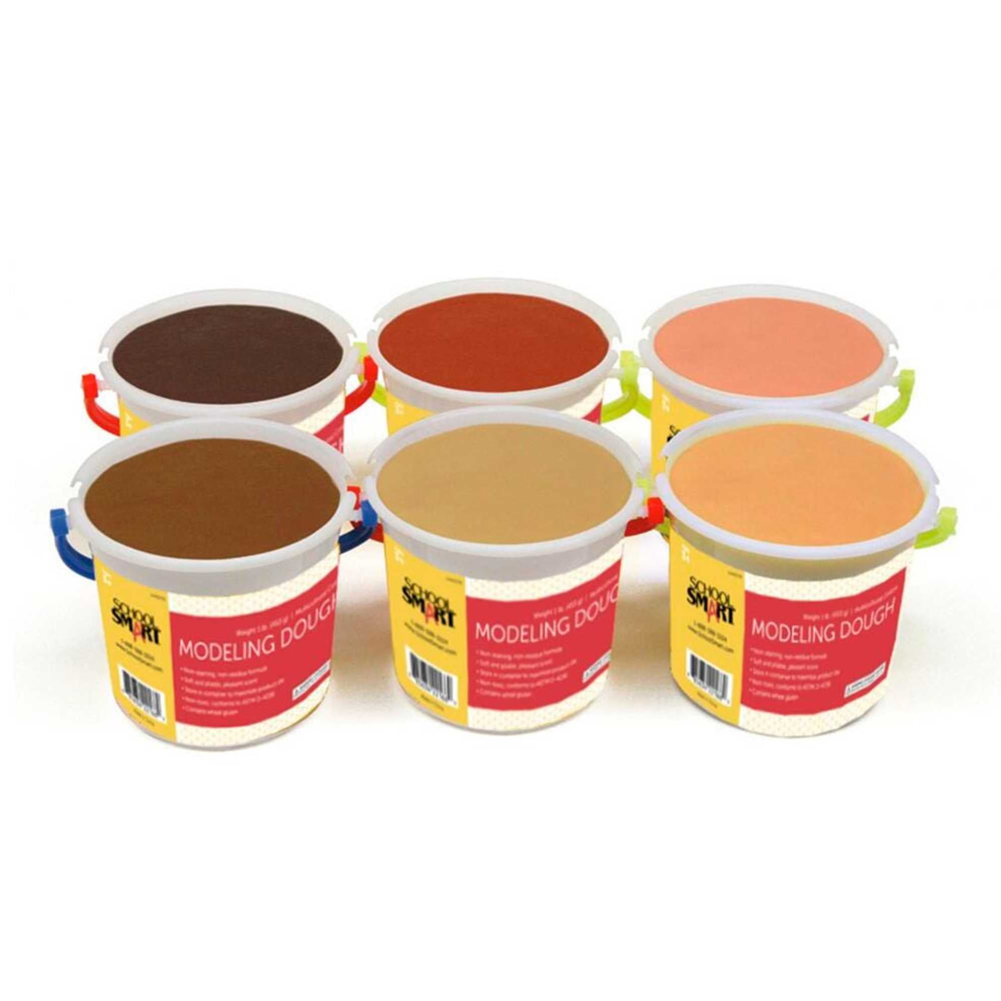 School Smart Multicultural Modeling Dough, 1 Pound Buckets, Set of 6 ...