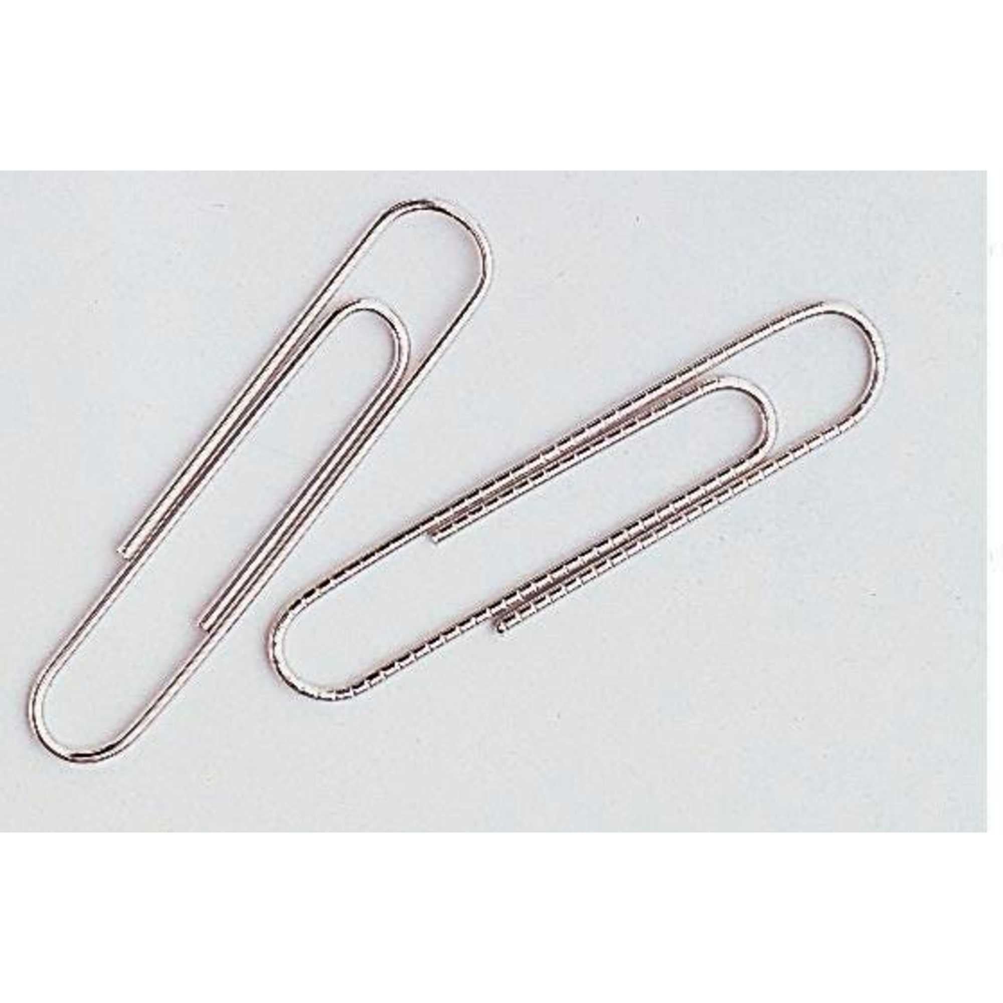 Smart Nickel Finished Non-Skid Paper Clips, Silver, 1.25", 100-Pack ...