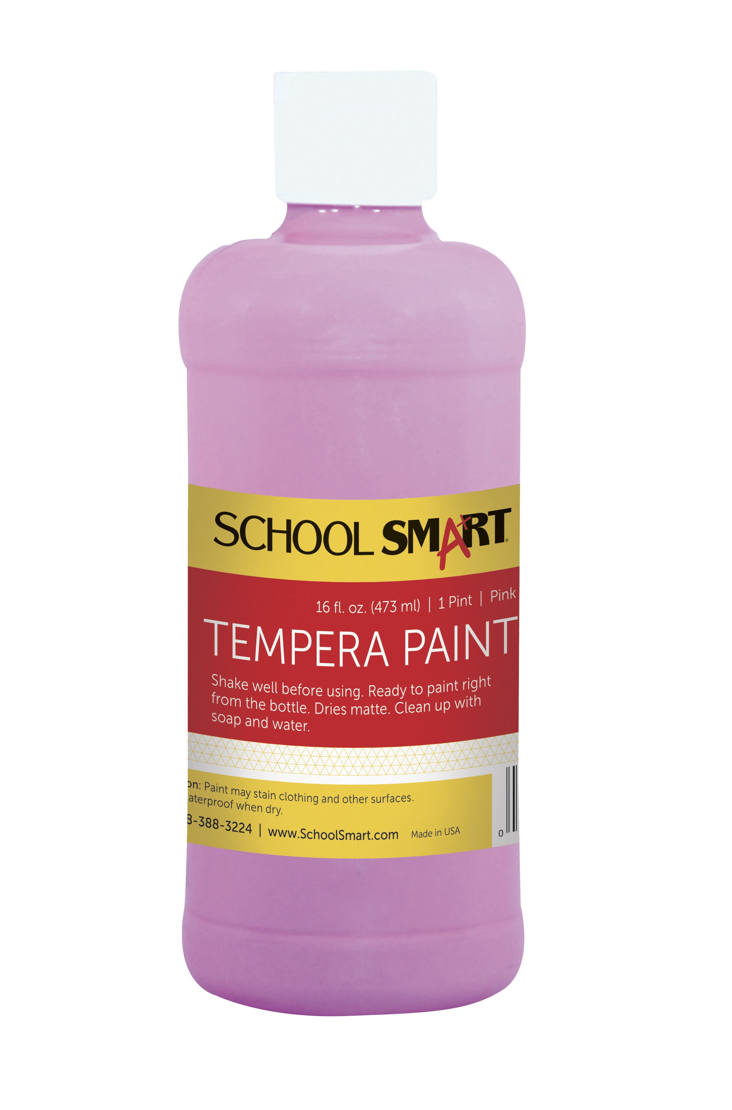 School Smart Non-Toxic Multi-Purpose Liquid Tempera Paint, 1 pt Plastic ...