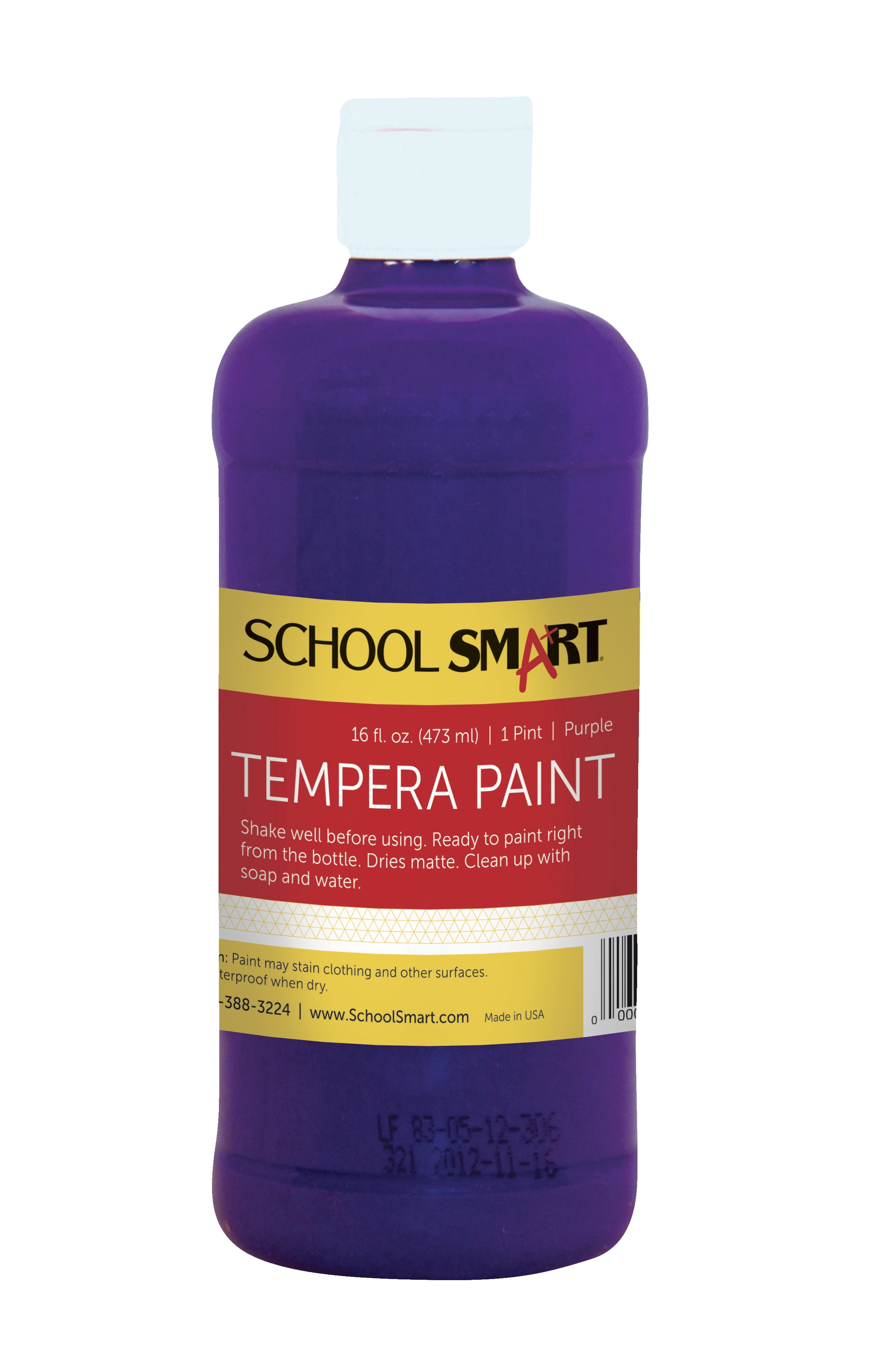 School Smart Non-Toxic Multi-Purpose Liquid Tempera Paint, 1 pt Plastic ...