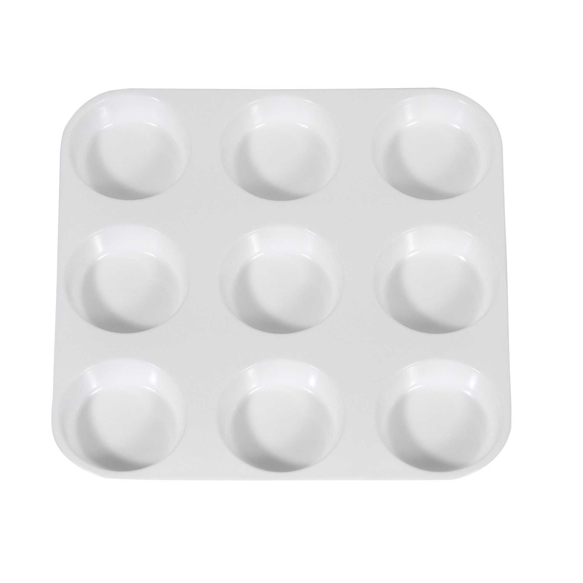 School Smart Paint Palette Tray with 9 Wells, 10-3/4 x 10-3/4 Inches ...