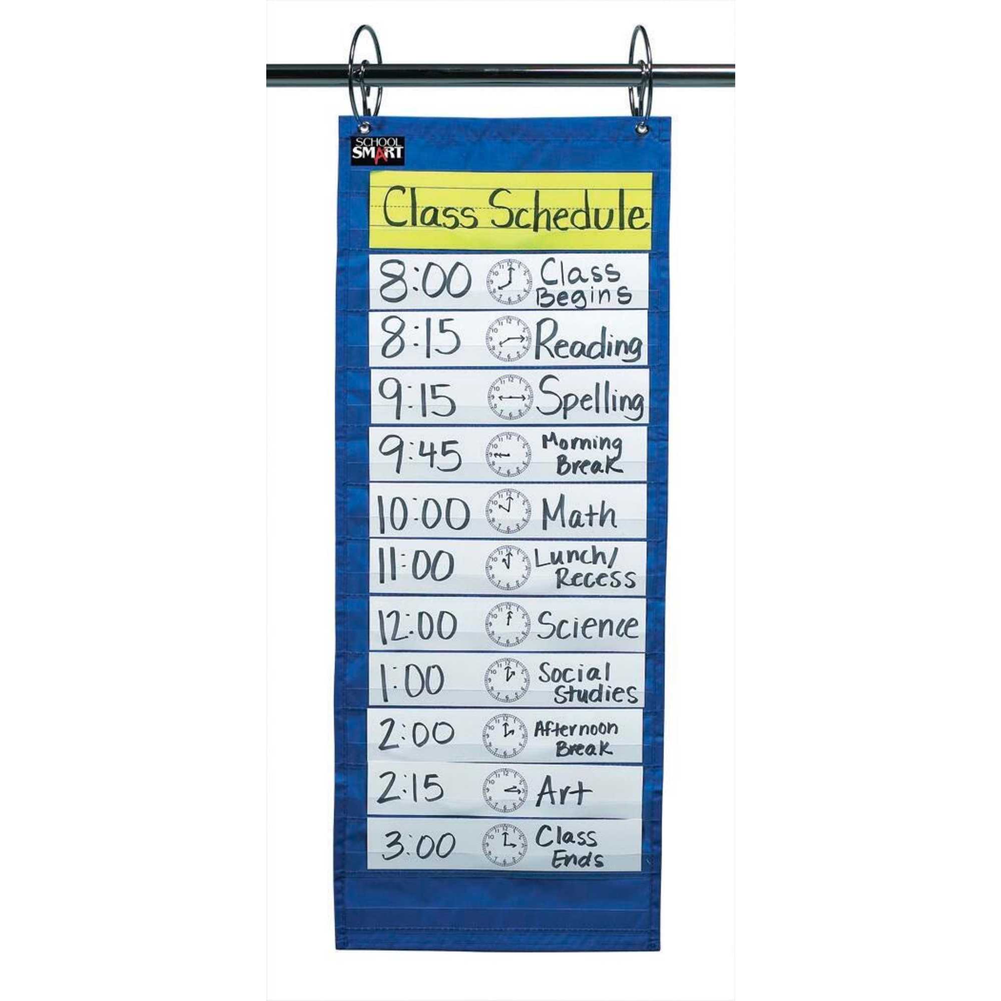 School Smart Pocket Chart with 14 Pockets, 33 x 12-1/2 Inches, Blue ...