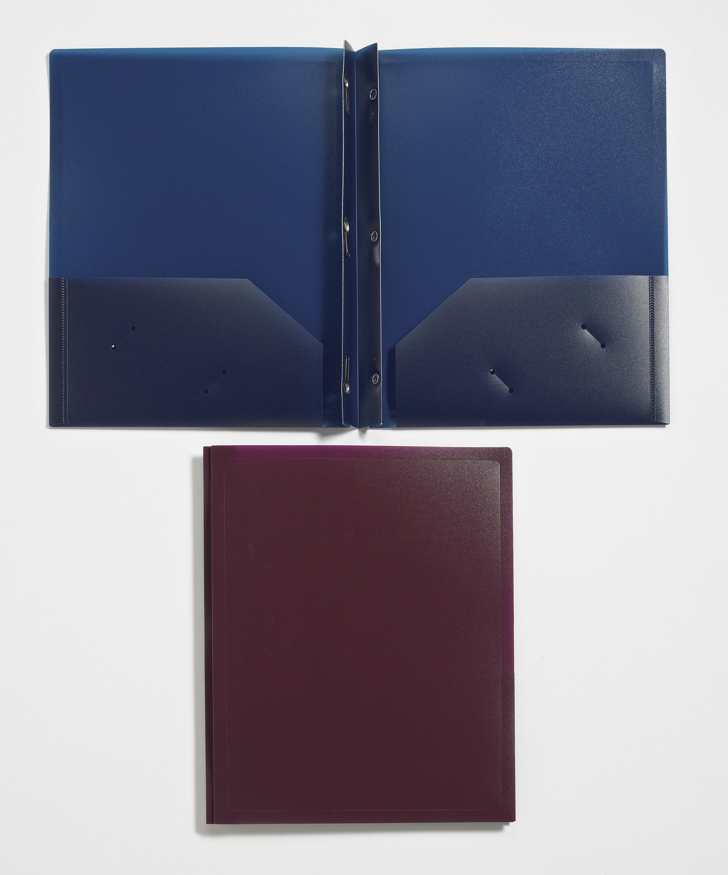 School Smart Polypropylene Portfolio with Fastener, 2 Pockets, Burgundy ...