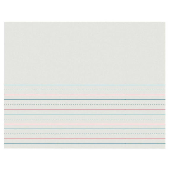 School Smart Kids Writing Paper, Red & Blue, 5/8 Inch Ruled, 11 x 8-1/2 ...