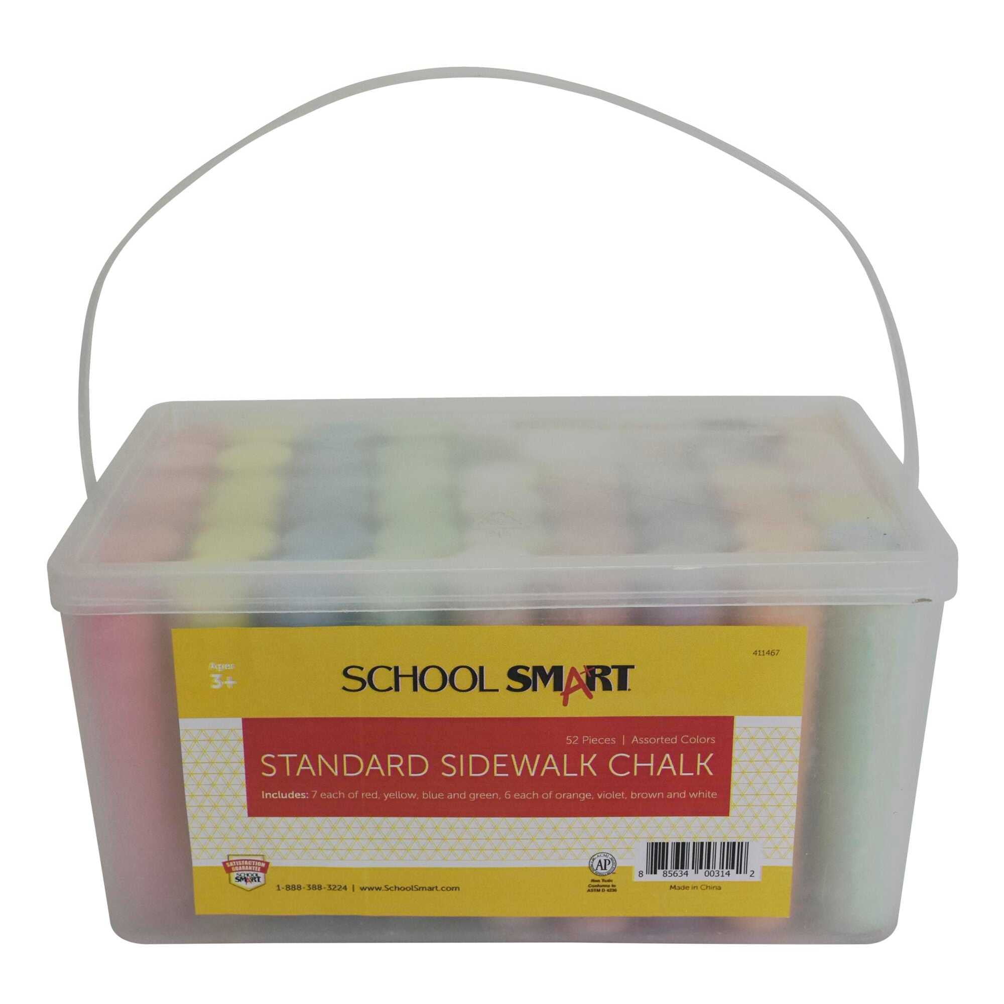 School Smart Sidewalk Chalk Tub, Assorted Colors, Pack of 52 - Walmart.com