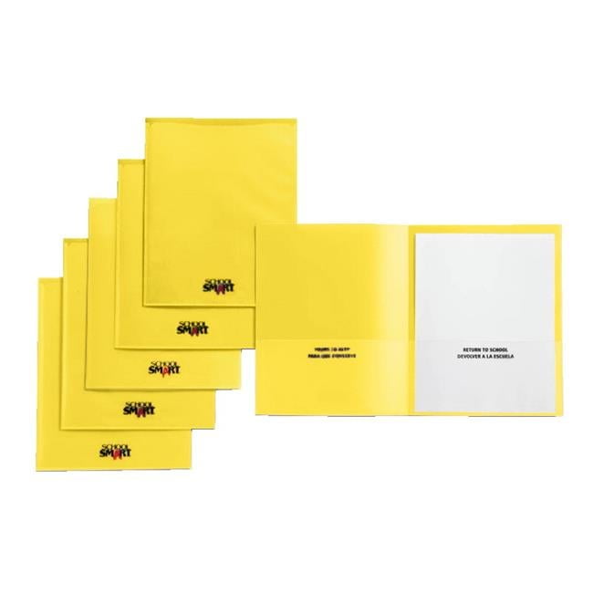 School Smart Take Home Heavy-Duty Folder, Yellow - Pack of 24 - Walmart.com