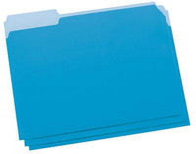 School Smart Two-Tone Reversible Colored File Folders, Letter, Blue ...
