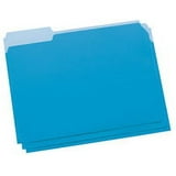School Smart Two-Tone Reversible Colored File Folders, Letter, Blue ...