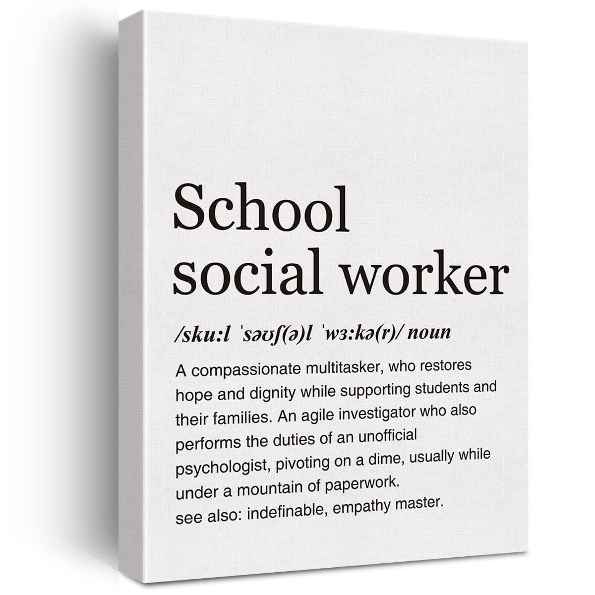 School Social Worker Definition Print Canvas Wall Art Home Office Decor ...