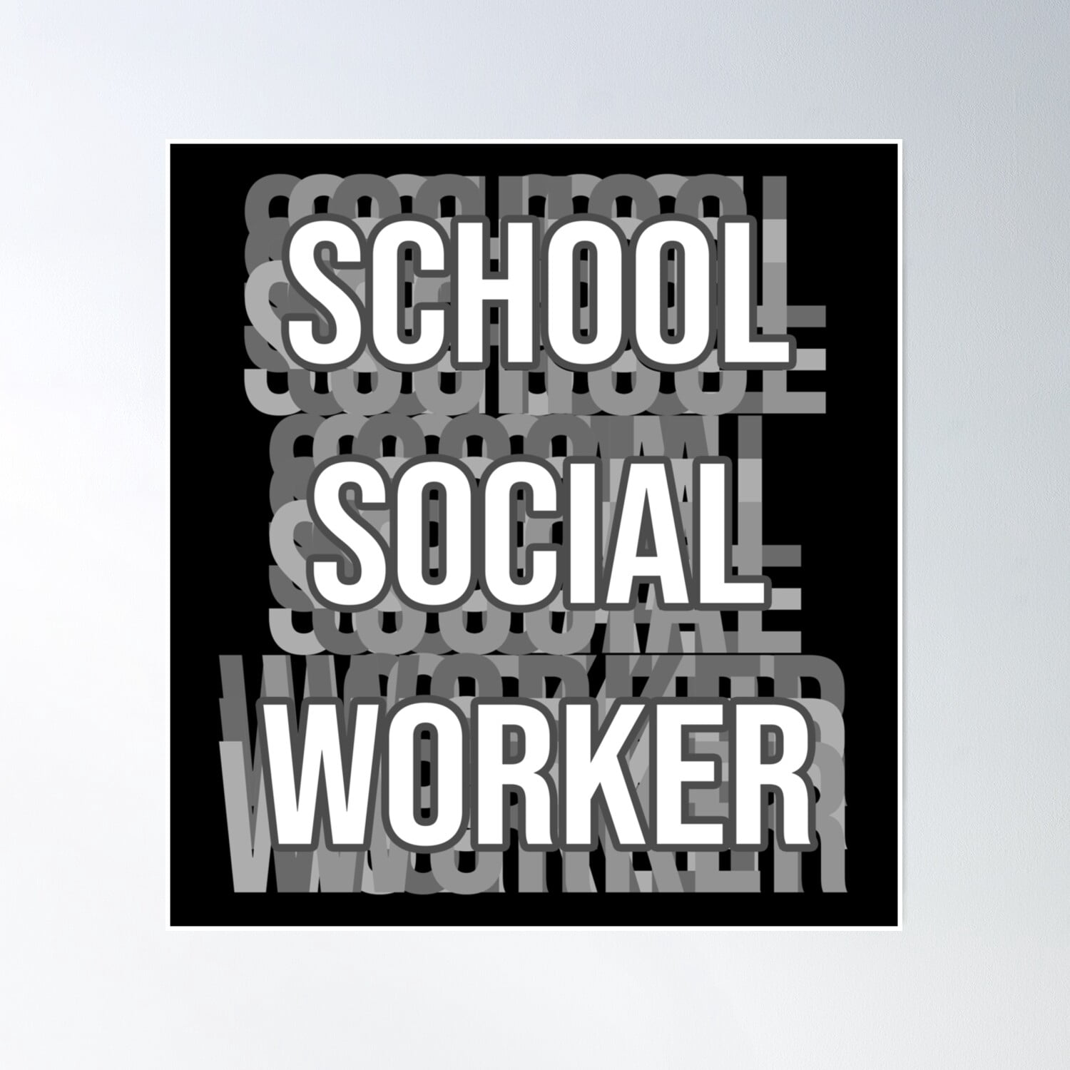 School Social Worker Msw Lsw Lcsw Social Worker Poster Wall Art, Modern ...