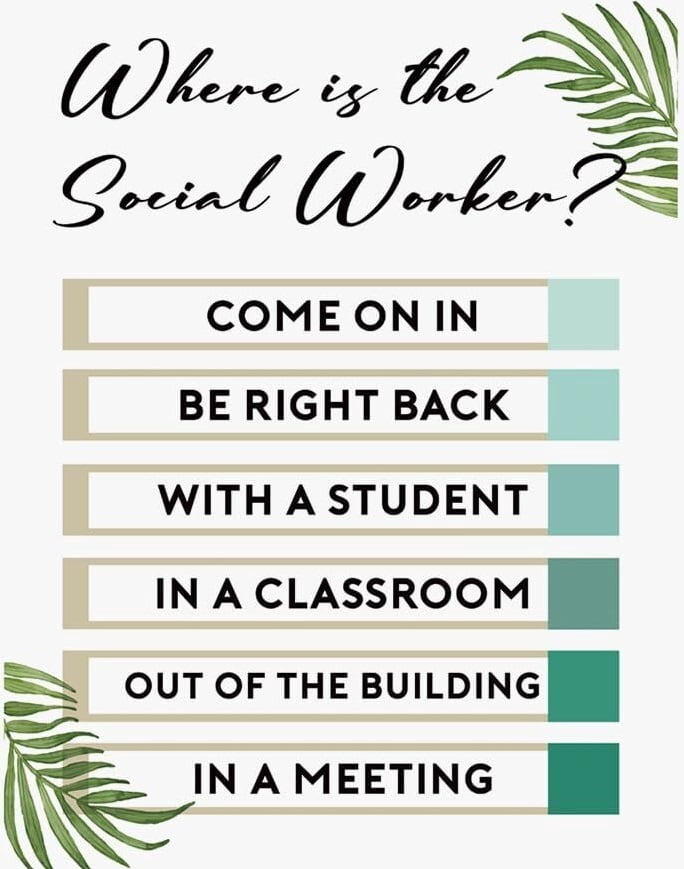 School Social Worker Office Decor poster Rustic Farmhouse Counselor ...