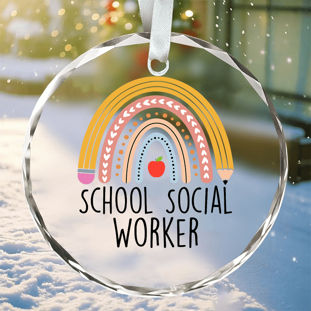 School Social Worker Ssw Rainbow Social Worker Grad Student Ornament ...
