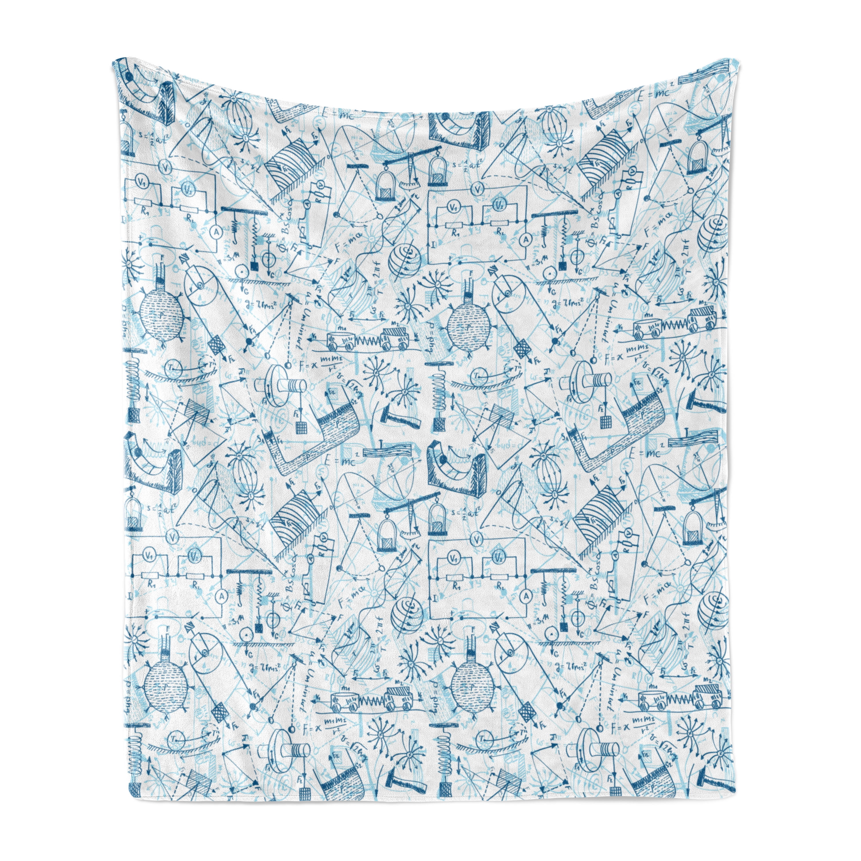 School Soft Flannel Fleece Throw Blanket, Physics Themed Drawing a ...