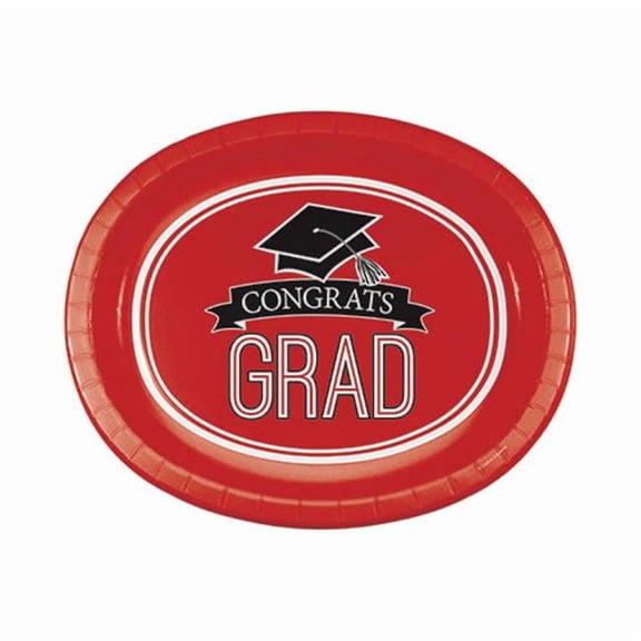 Graduation School Spirit 9-inch Paper Plates White 18 Per Pack ...