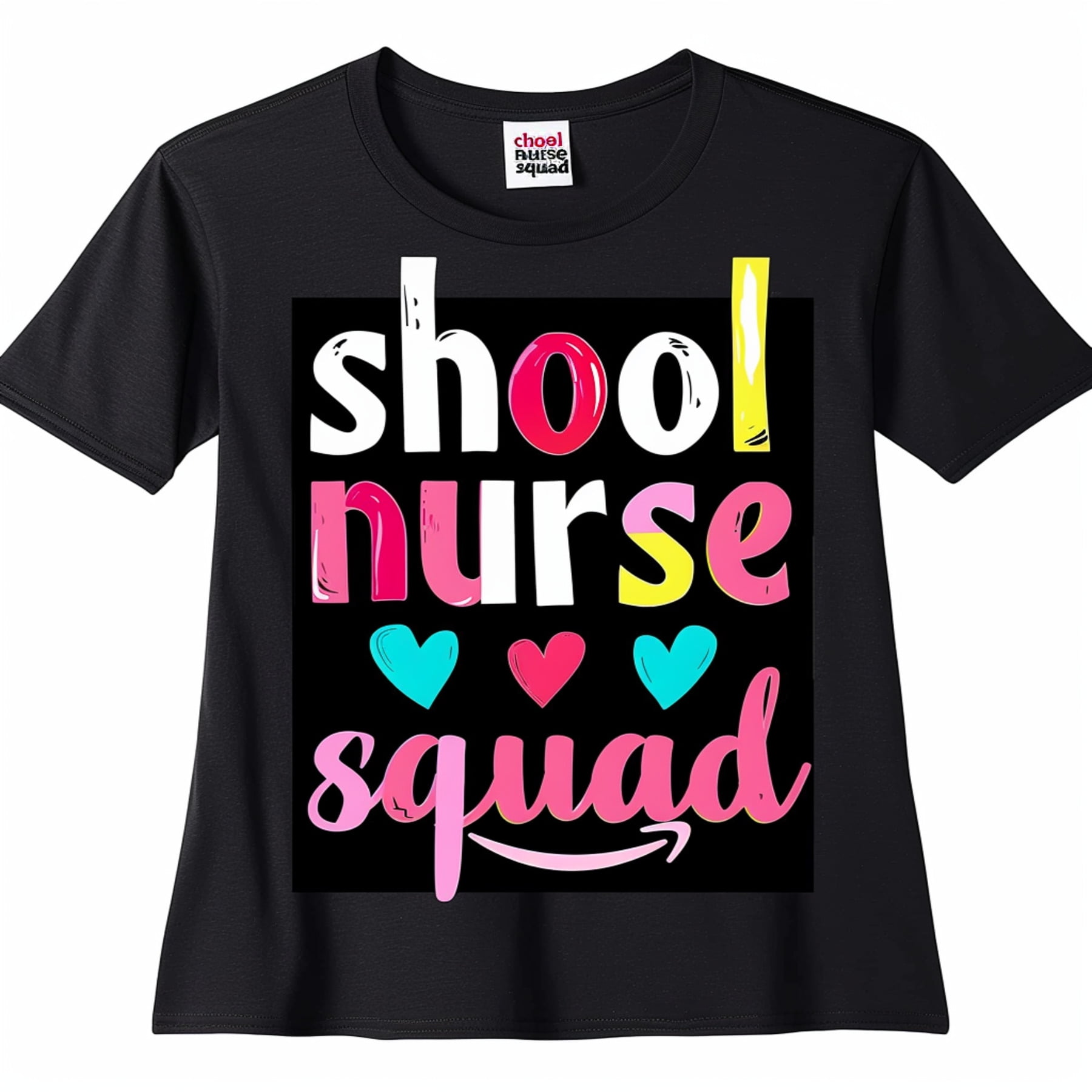 School Squad T Shirt Cute Cartoon Style Design Vibrant Colors Heart ...