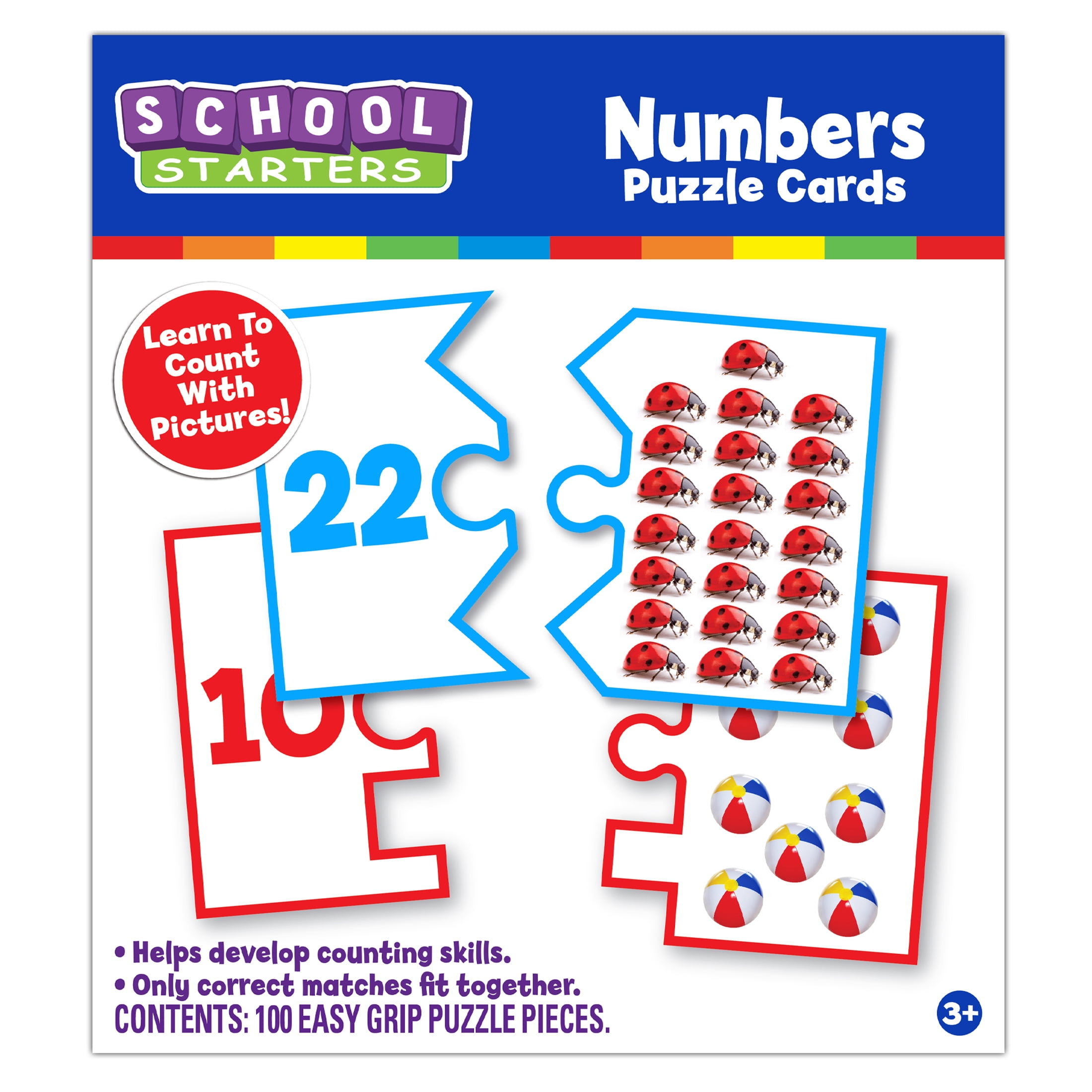 School Starters- Puzzle Cards- Numbers, 10 in - Walmart.com