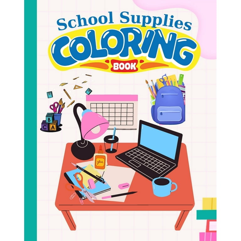 school supplies coloring book