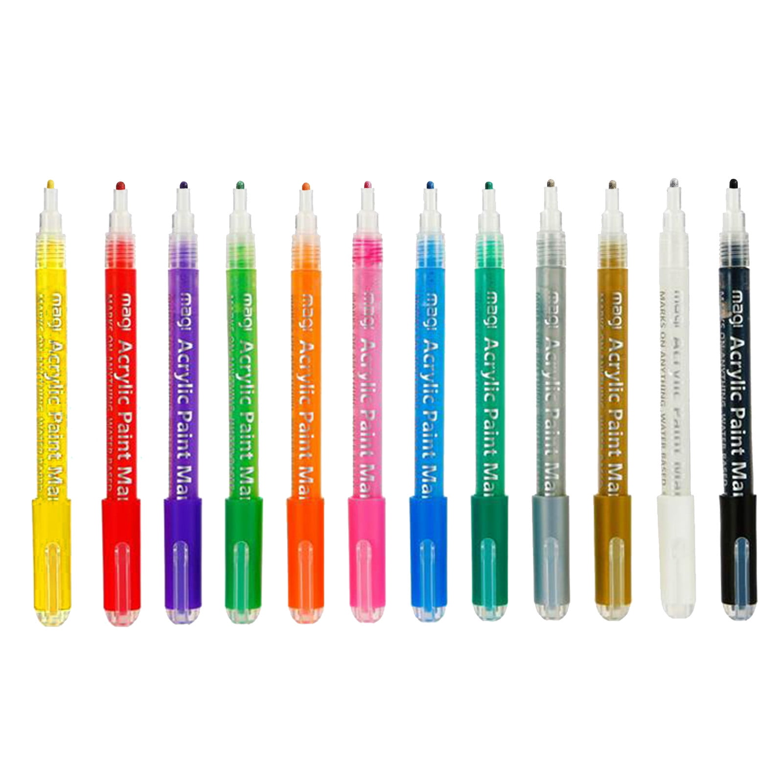 Acrylic Paint Markers for Canvas Wood Rocks & Fabric Painting - Glossy ...