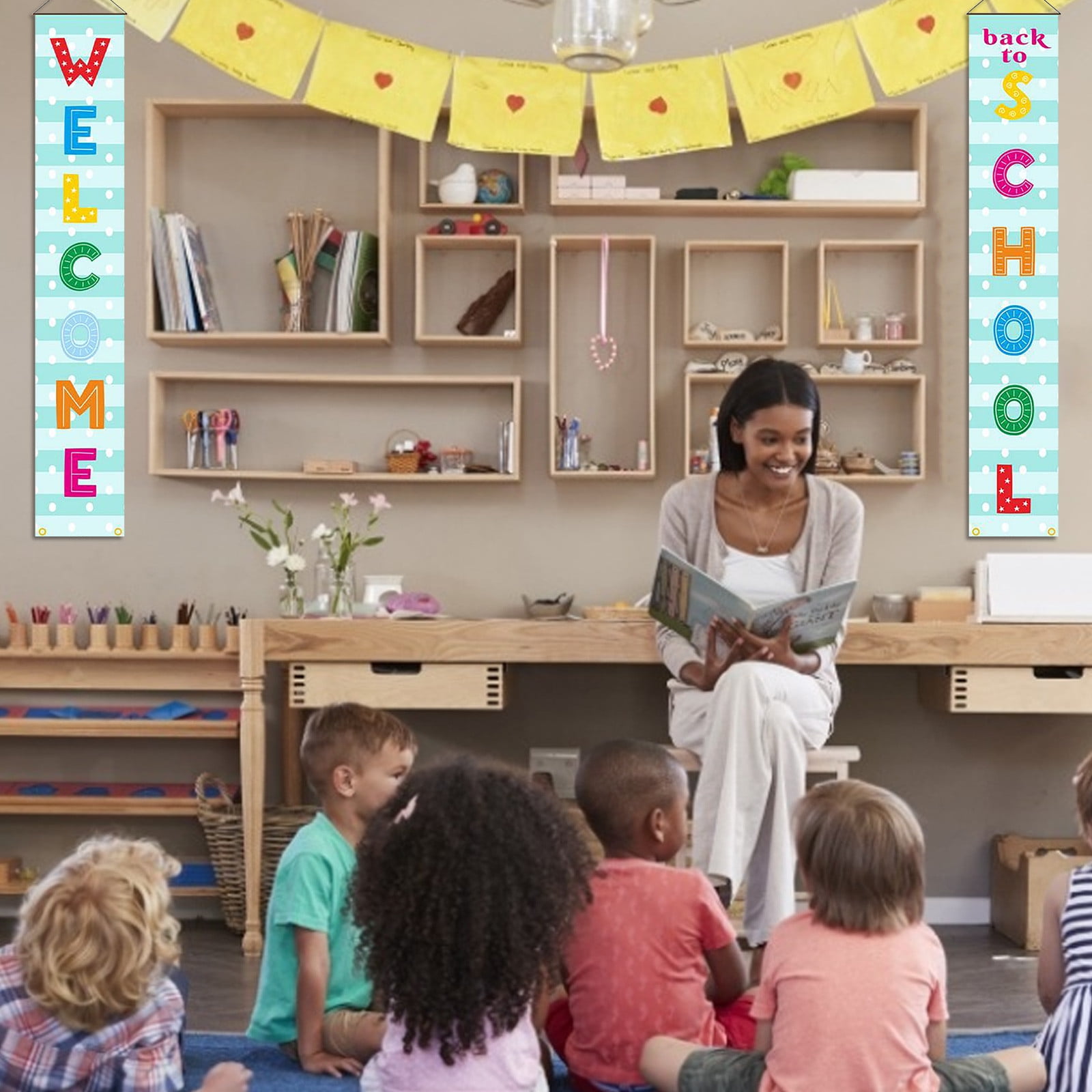 School Supplies Jioakfa School Season Couplet Background Cloth Campus ...