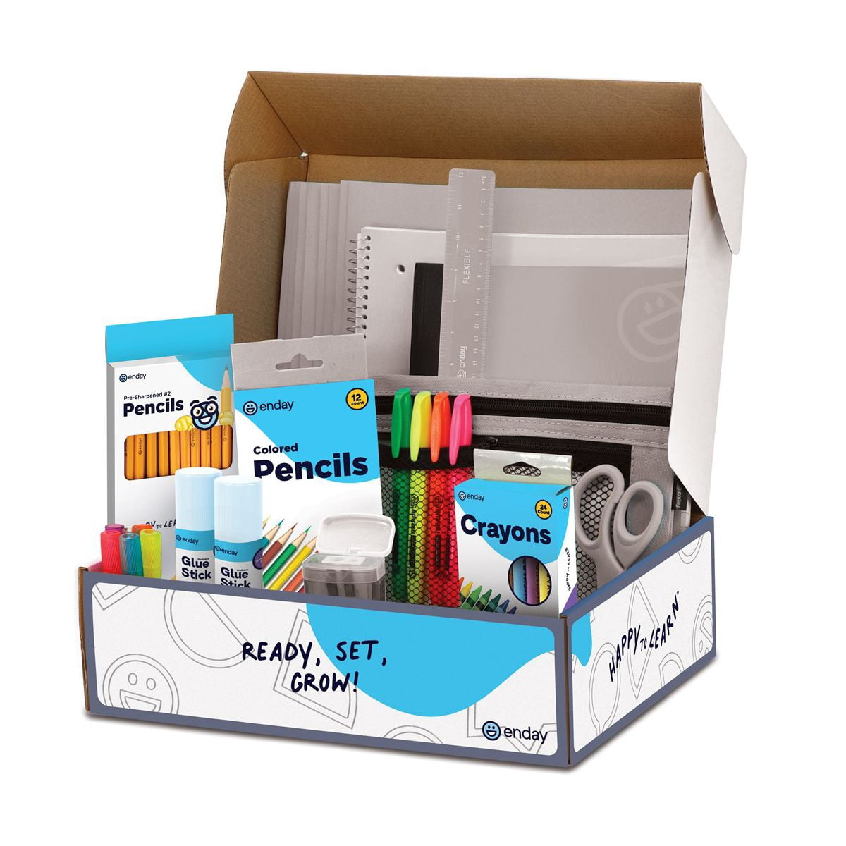 School Supplies Kit for Grades K–5 – 71 Items: Composition Notebook ...