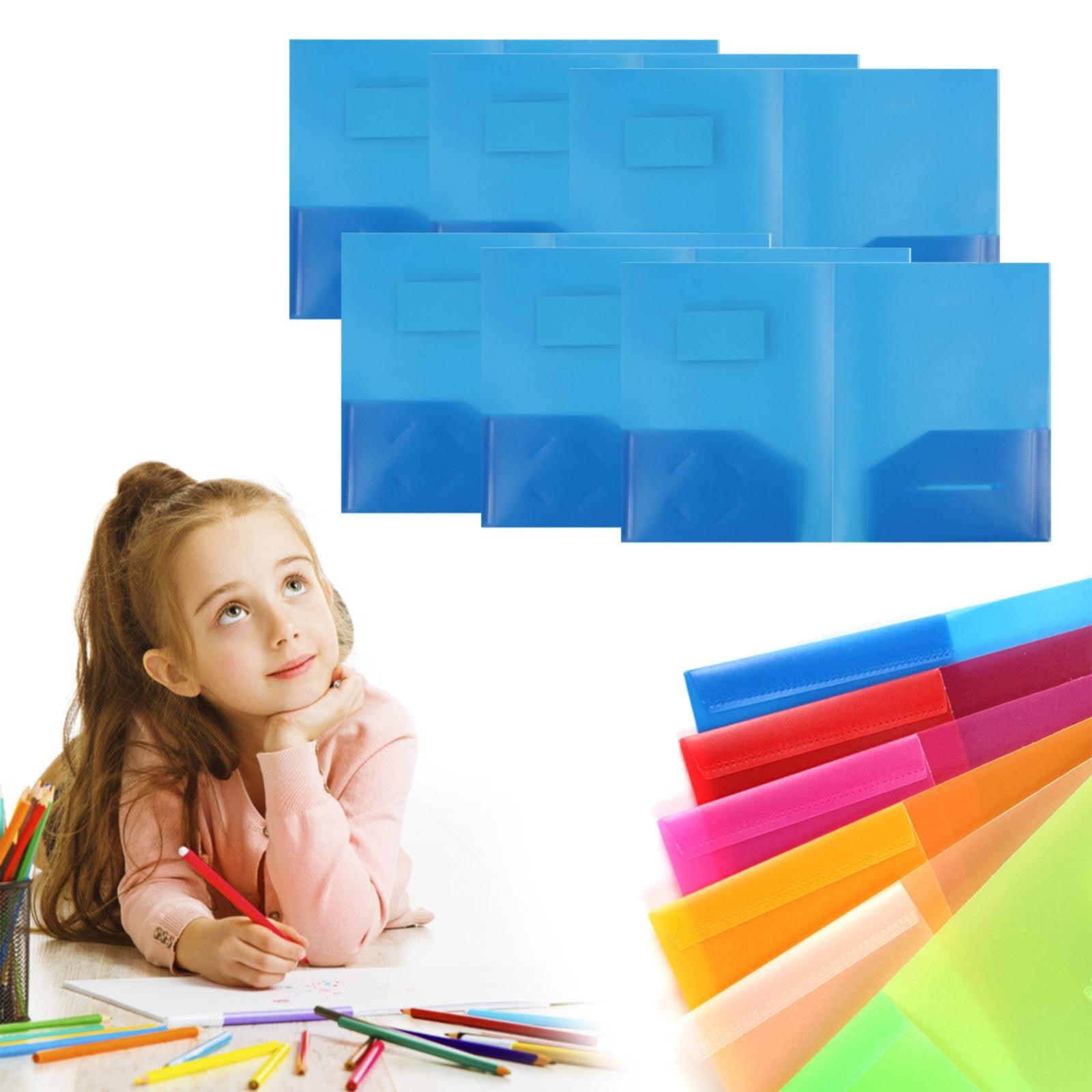 School Supplies Office Supplies Pack Plastic Pocket Folder Heavy Duty Folders With Pockets Fit ...