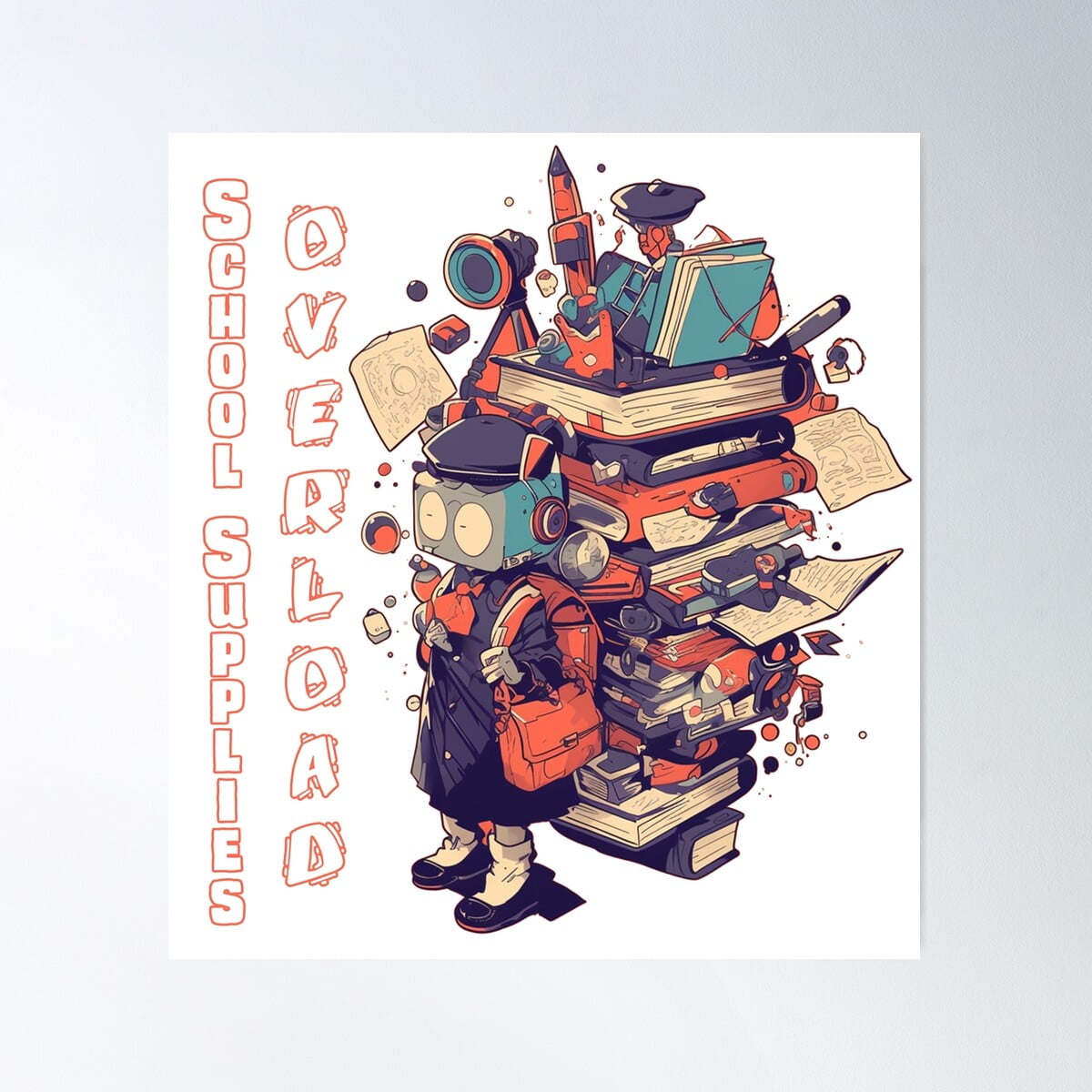 School Supplies Overload: Geek Chic Edition Poster Wall Art, Modern ...