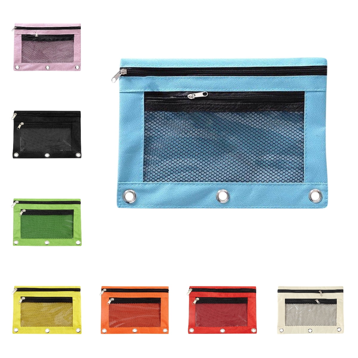 School Supplies Pencil Pouch 3 Ring, Zipper Pencil Pouches Case Binder ...