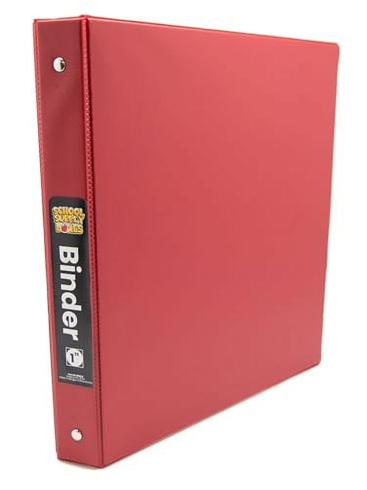 School Supply Boxes | 1" 3 Ring Binder with Pockets | 3 Pack | Red ...
