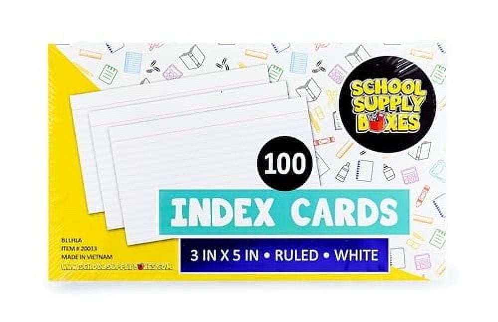 School Supply Boxes - (5-Pack) 100 Ct. 3x5 Index Cards - Walmart.com