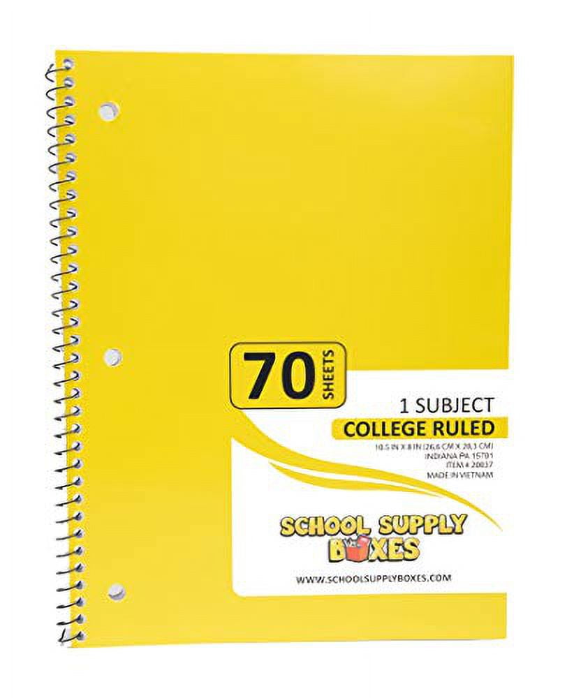 School Supply Boxes | (Yellow) College-Ruled 1 Subject Notebooks | 48 ...