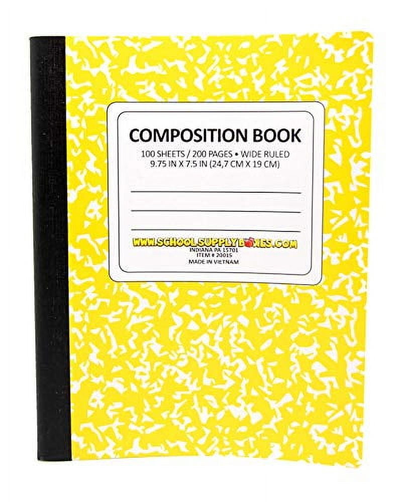 School Supply Boxes | Yellow, Wide-Ruled Composition Notebooks | 4 Pack ...
