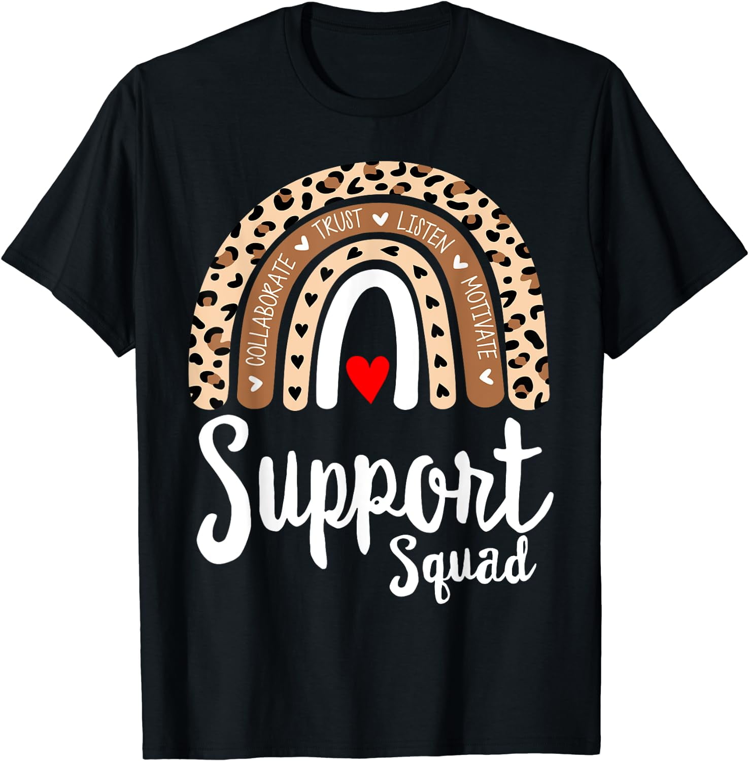 School Support Services Team Teacher Support Squad Leopard T-Shirt ...