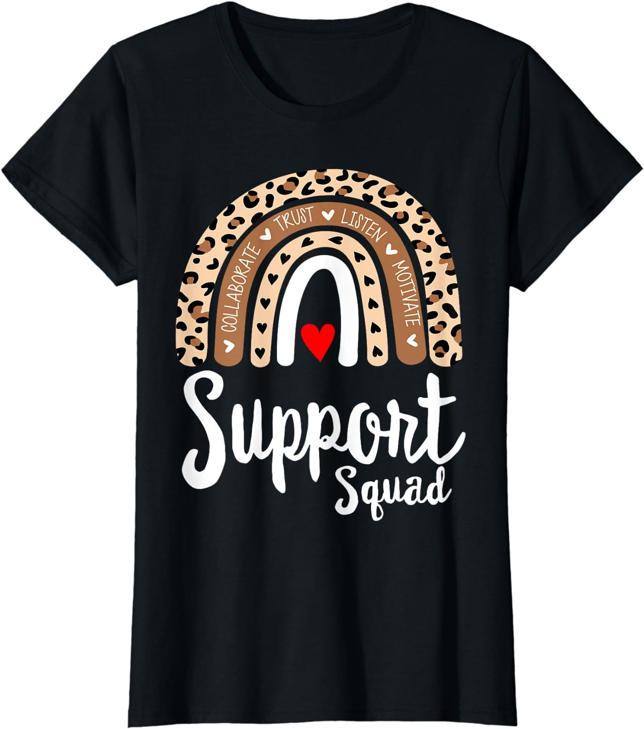 School Support Services Team Teacher Support Squad Leopard T-Shirt ...