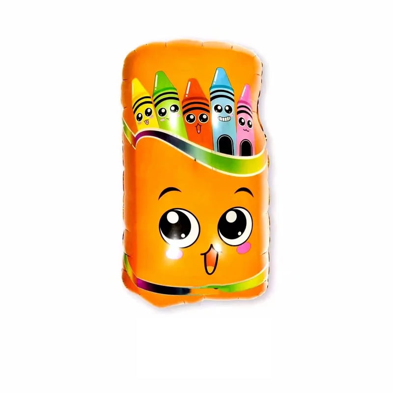 School Theme Balloon Crayons Foil Mylar Educational Celebration Balloon ...