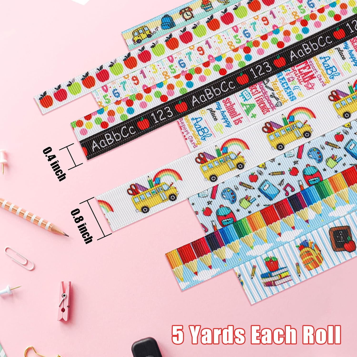 School Theme Ribbon Teacher Grosgrain Ribbons Decorative School Craft ...