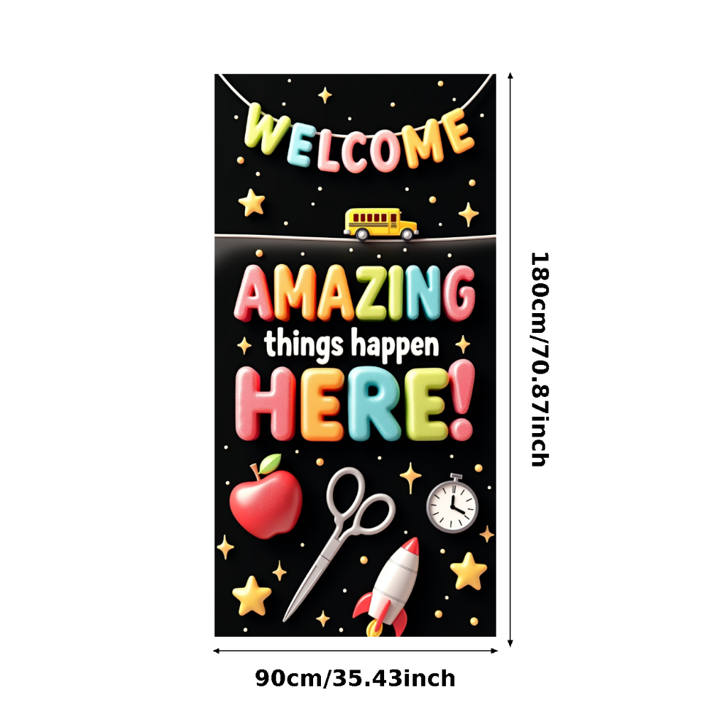 School Themed Welcome Banner Backdrop Background Decor Party Supplies ...