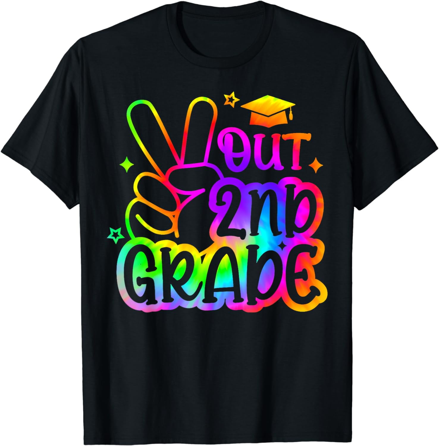 School Tie Dye T-Shirt Peace Out Second 2Nd Grade Happy Last Day Of ...