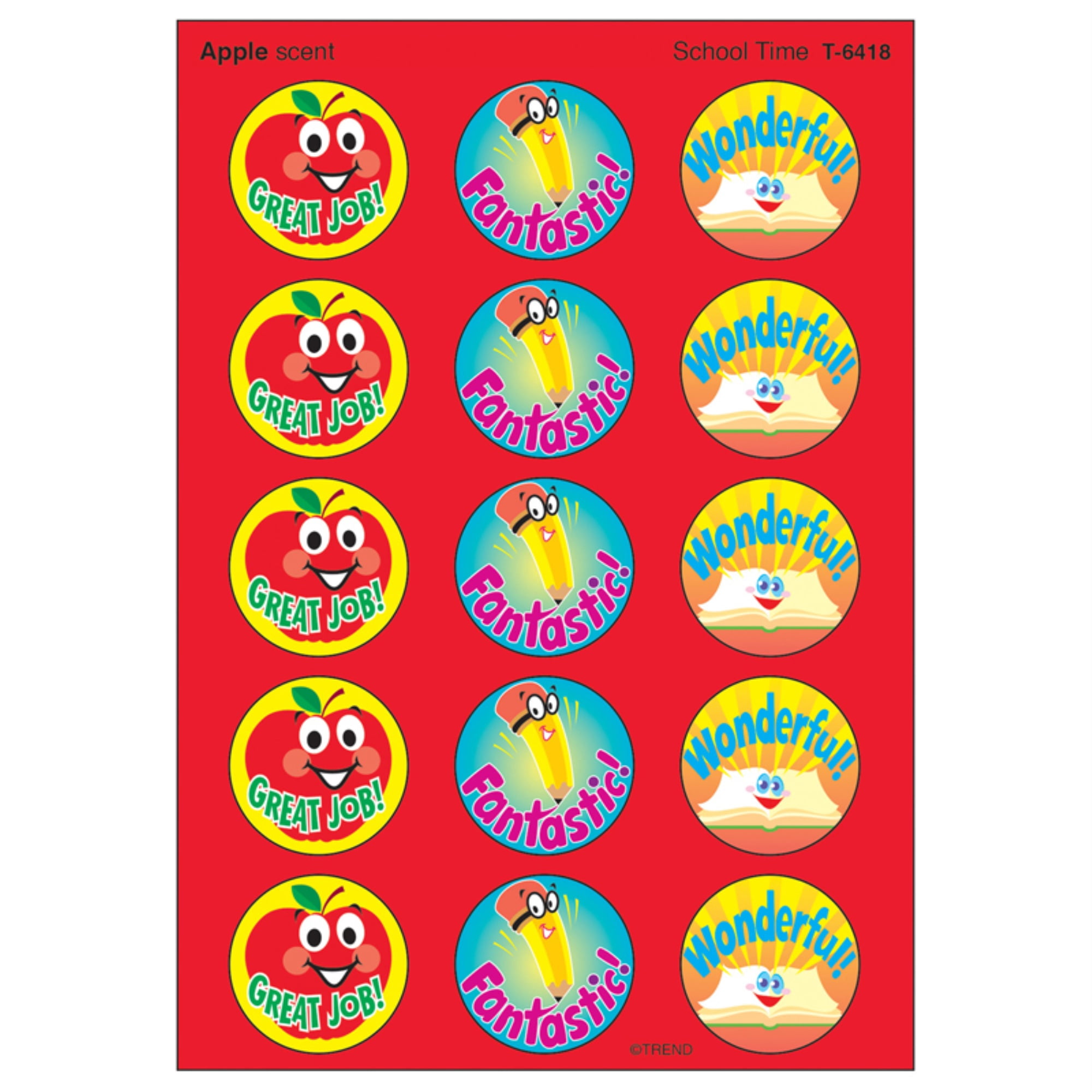 School Time/Apple Stinky Stickers, 60 ct. | Bundle of 5 - Walmart.com
