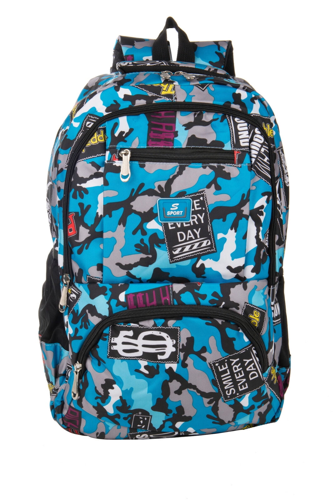 School/Travel Padded Backpack with Colorful Happy Fun Design - Walmart.com