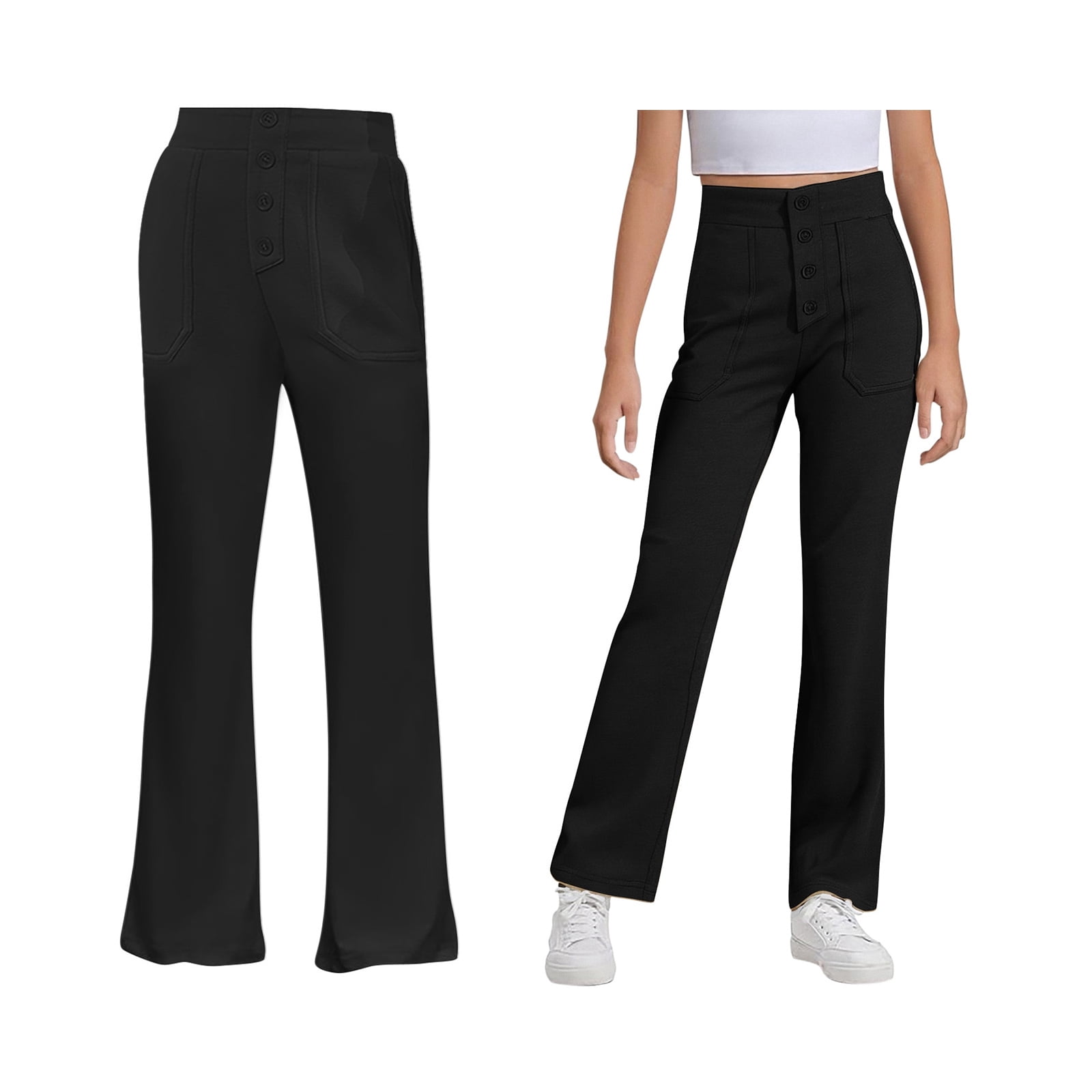 School Uniform for Girls Skinny Fit Kids Dress Pants with Pockets ...