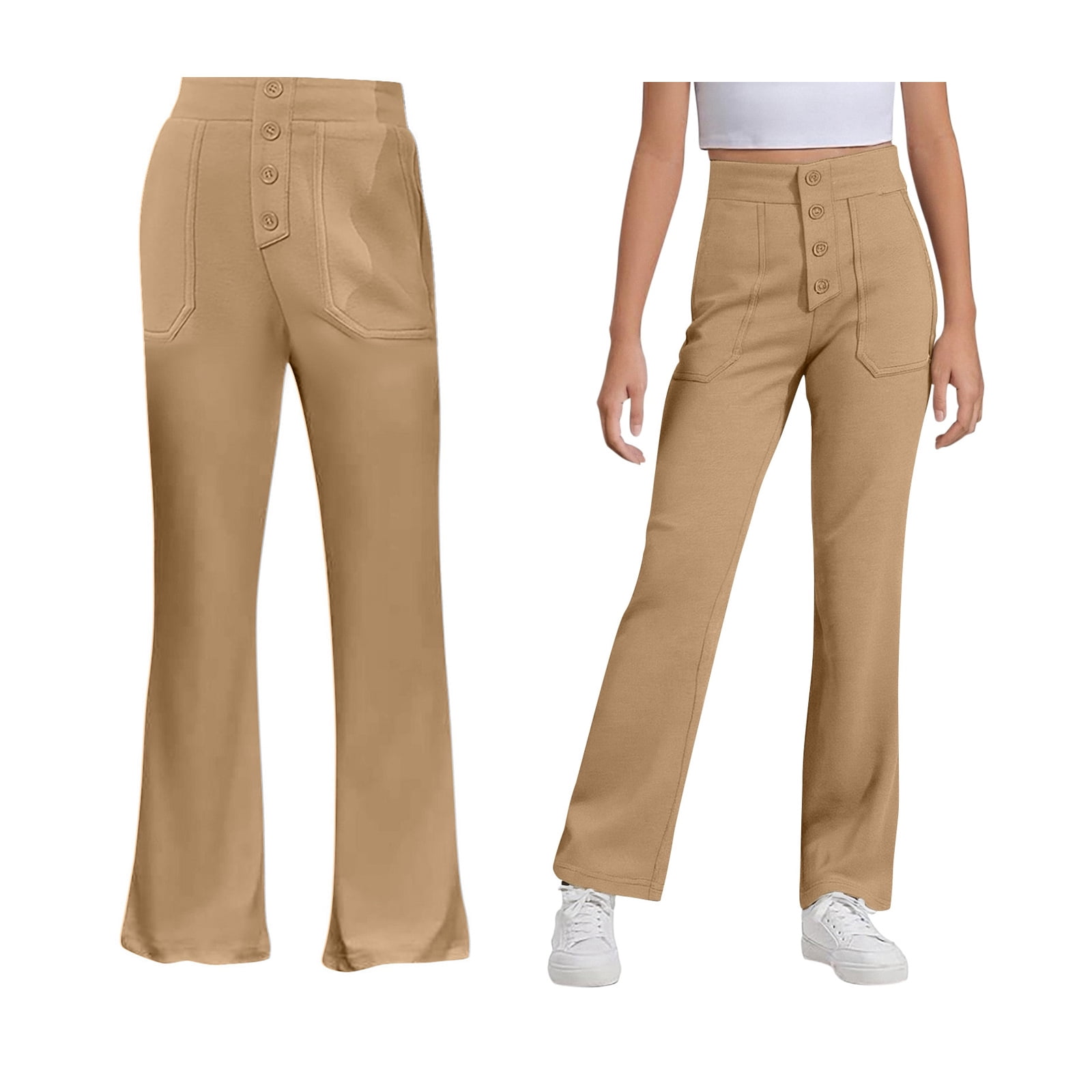 School Uniform for Girls Skinny Fit Stretch Pants with Pockets Straight ...