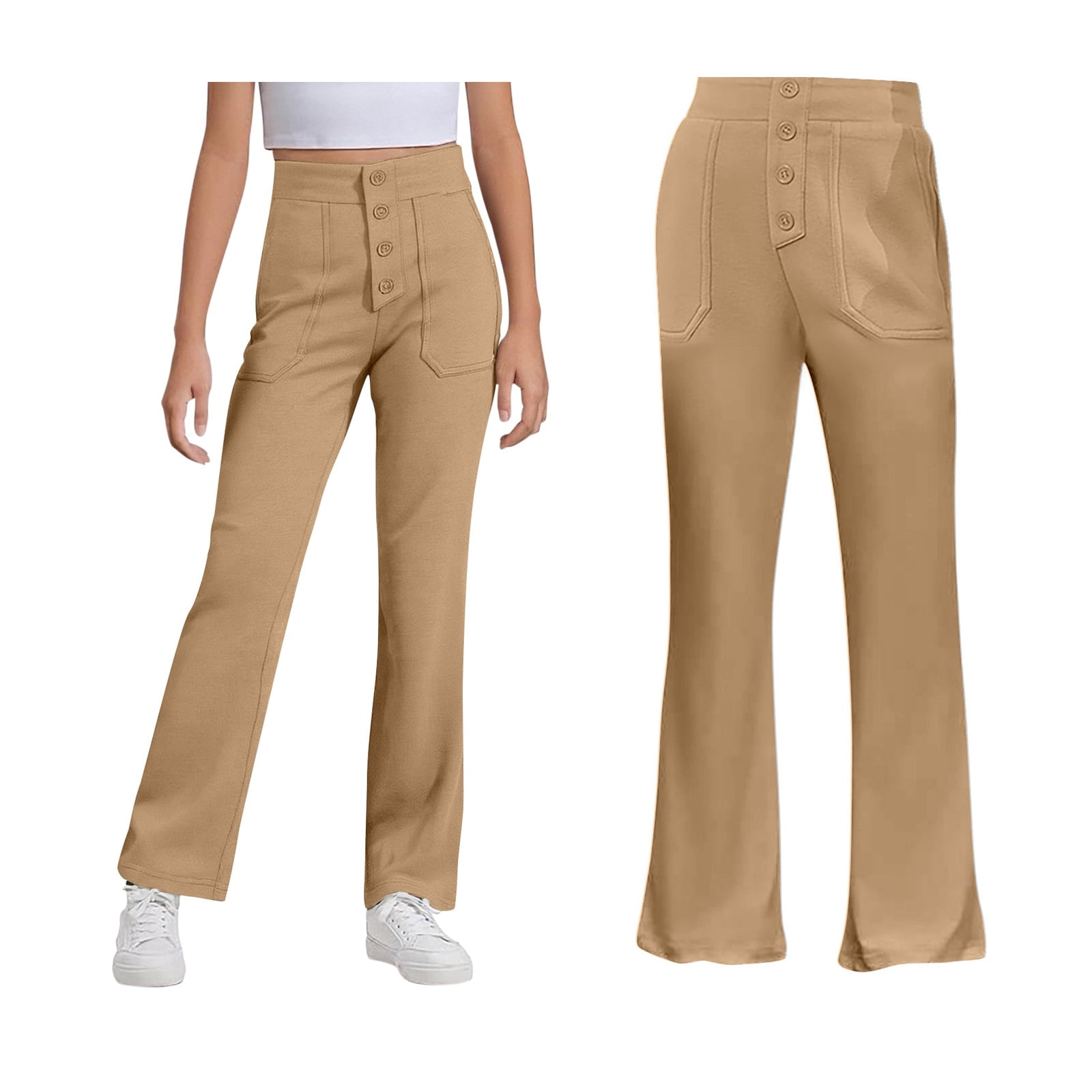 School Uniform for Girls Skinny Pants Stretch Pants with Pockets ...