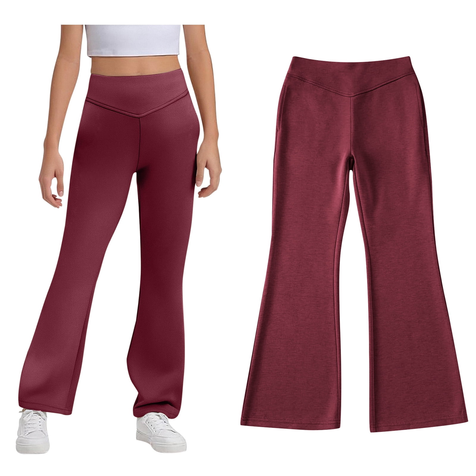 School Uniform Pants for Girls Skinny Fit Stretch Pants with Pockets ...