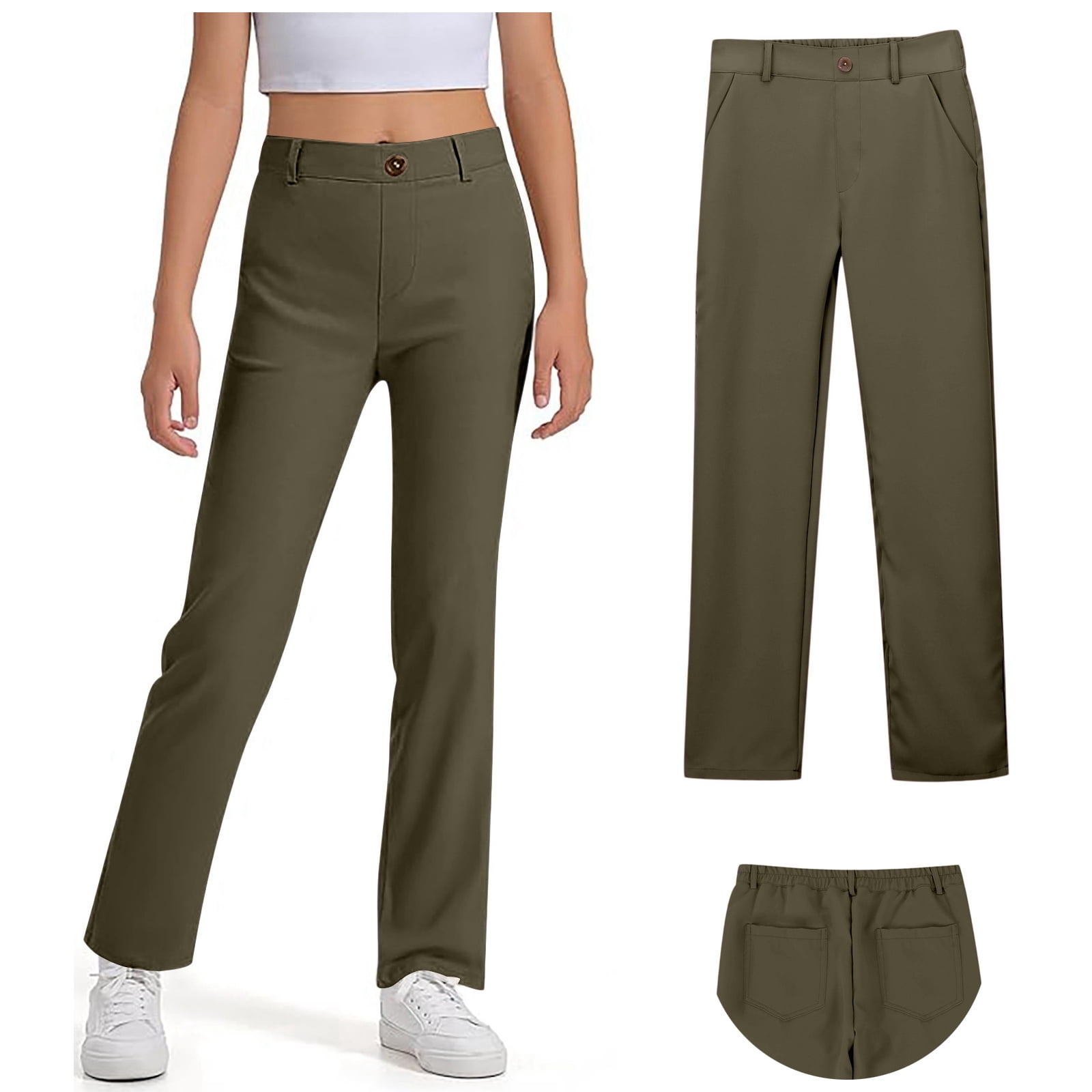 School Uniform Pants for Girls Skinny Pants Kids Dress Pants with ...