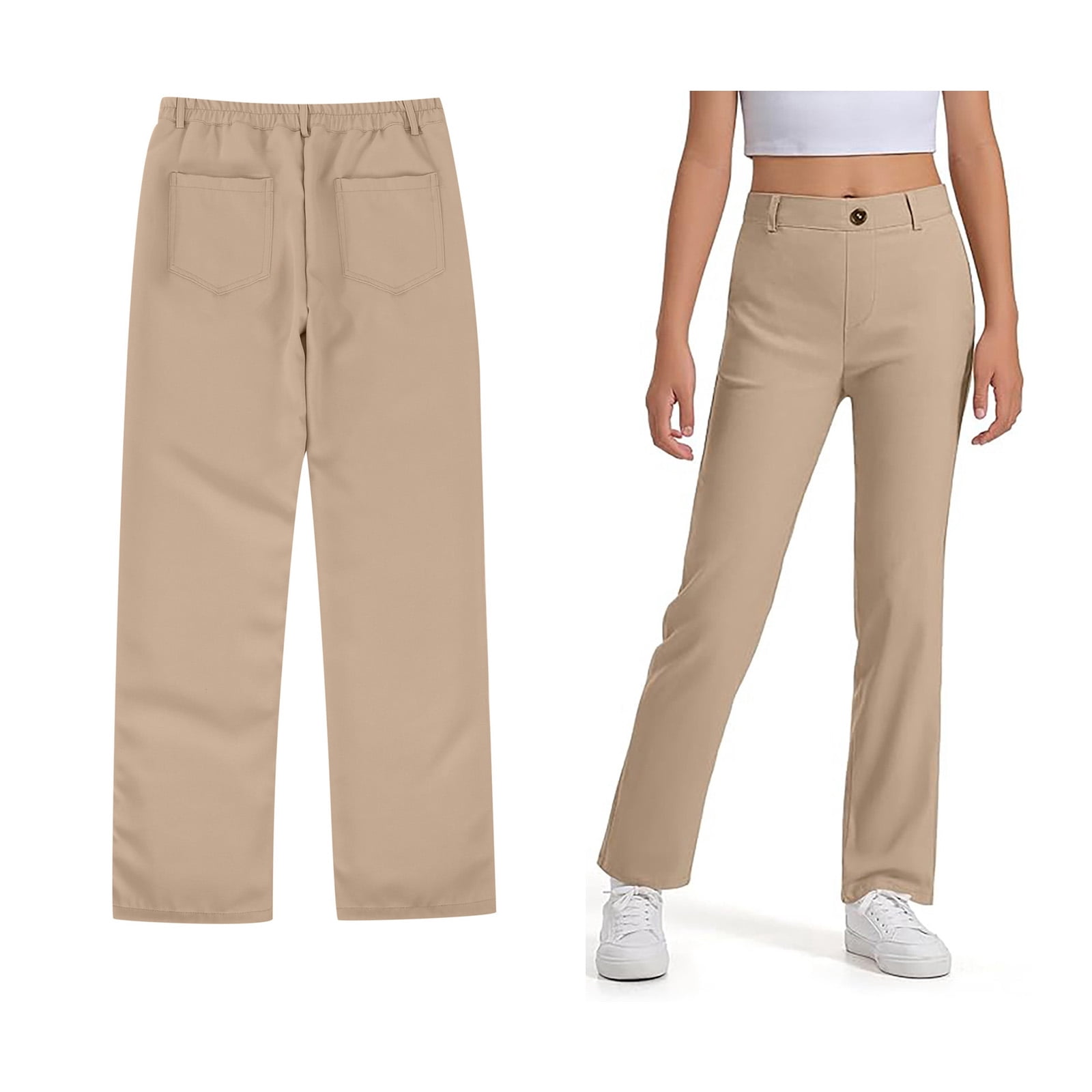 School Uniform Pants for Girls Skinny Pants Stretch Pants with Pockets ...