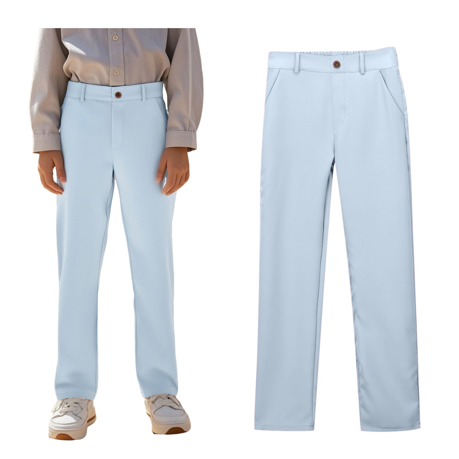 School Uniforms for Boys Pull On Chino Pants with Pockets Straight ...