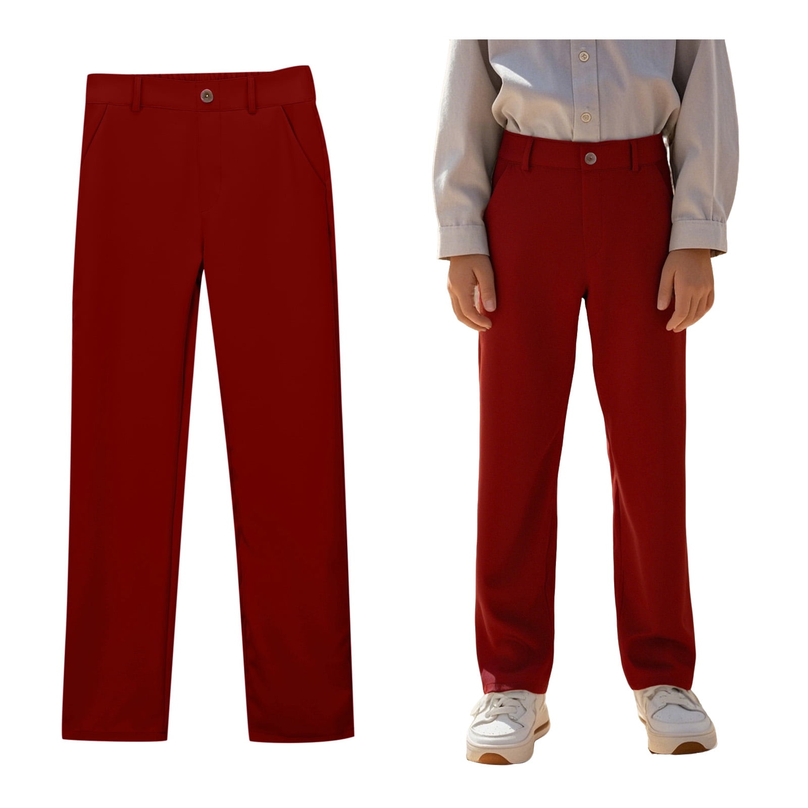 School Uniforms for Boys Pull On Chino Pants with Pockets Straight ...