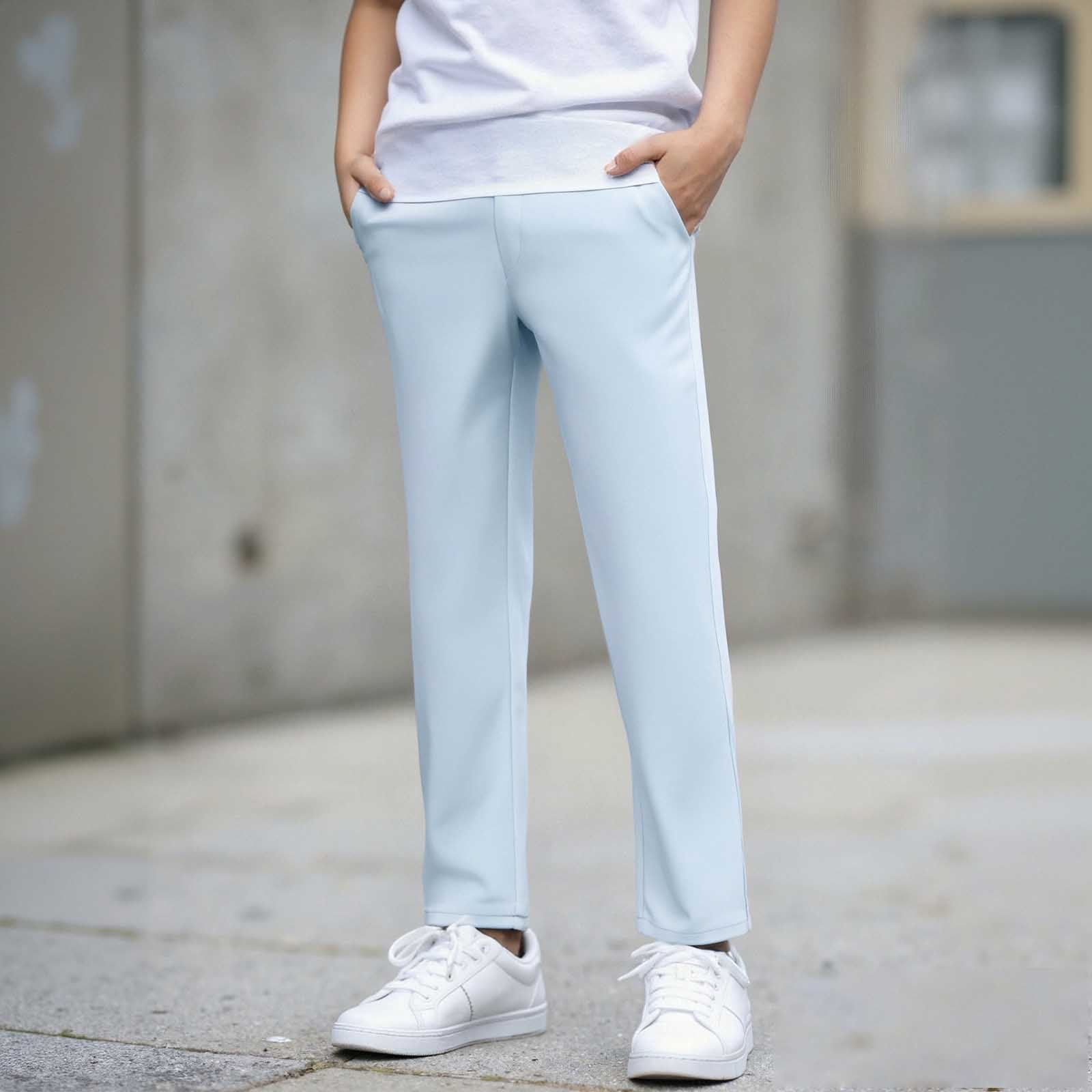 School Uniforms for Boys Straight Pants with Pockets Pull on Chino ...