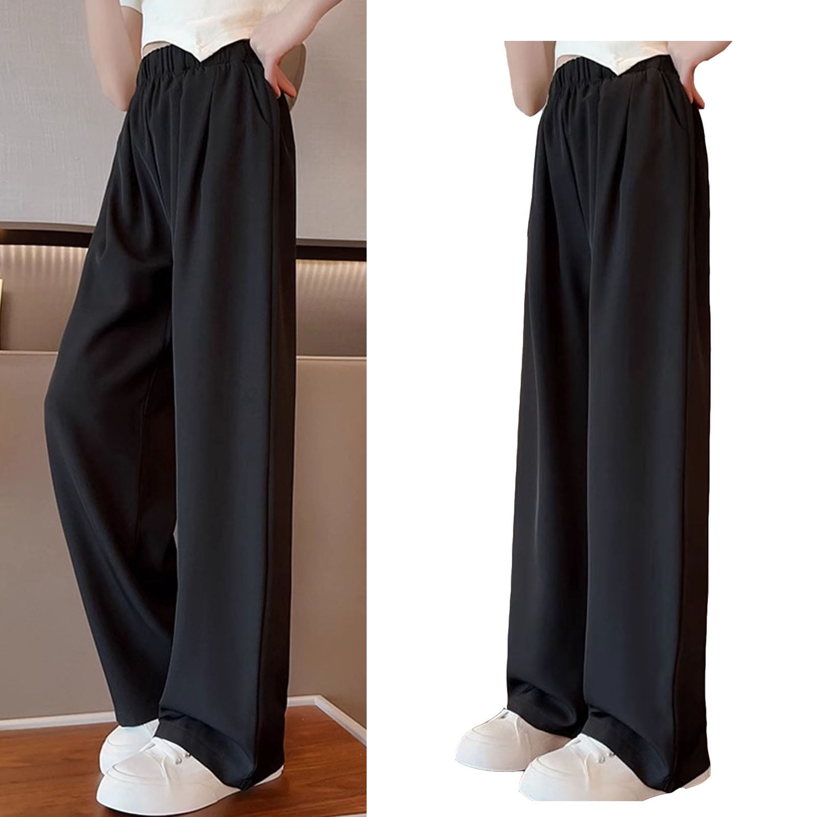 School Uniforms for Girls Dress Pants Adjustable Waist Stretch Pants ...